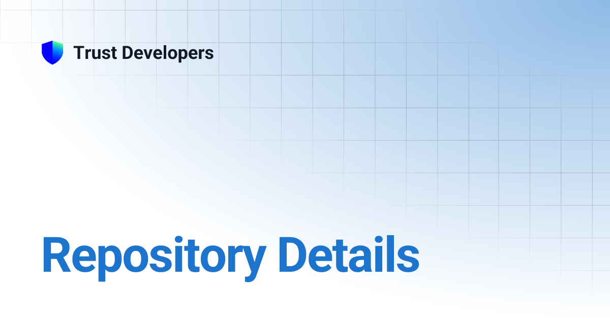 Repository Details | Trust Developers